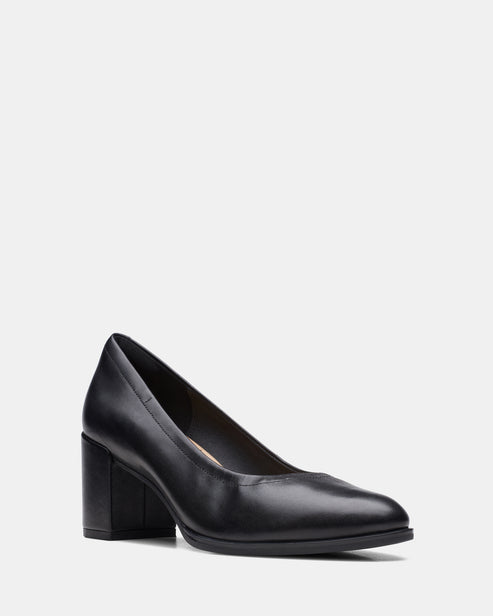 Freva55 Court Black Leather – Clarks