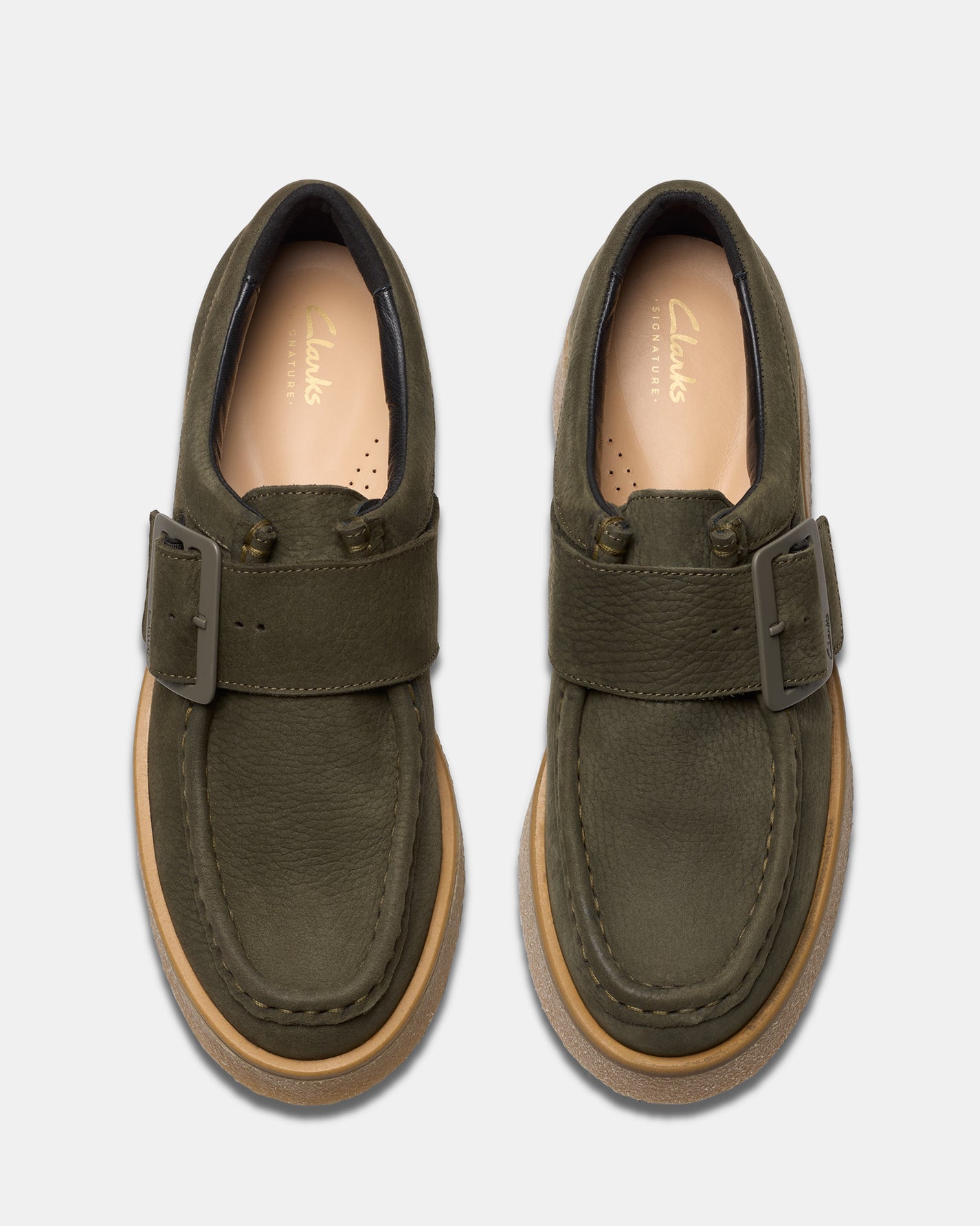 Linoso Monk Dark Green Nubuck – Clarks